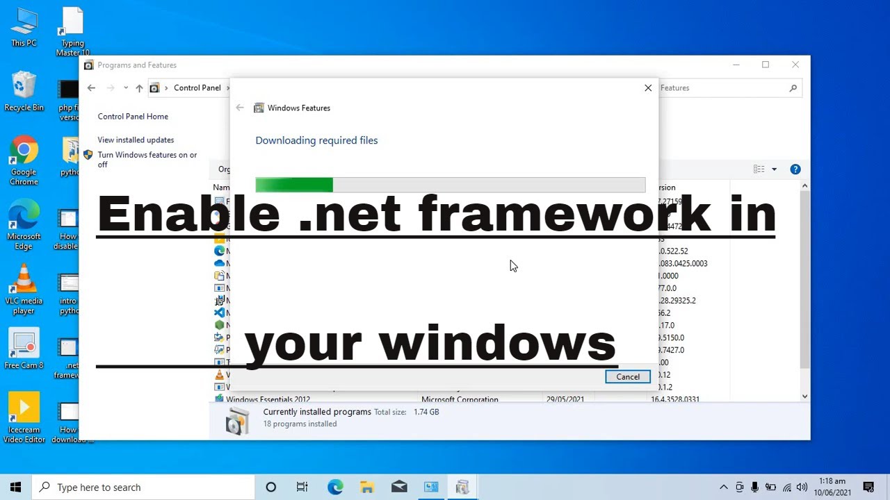 How to do i enable net framework in windows - YouTube