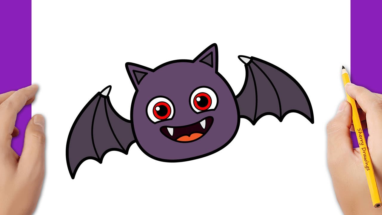 HOW TO DRAW A CUTE BAT | Halloween drawing - YouTube