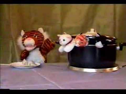 Tiger puppet performs Bob Rivers "Cat in the kettle" - YouTube