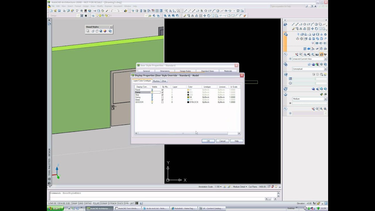 Custom Doors and Windows in AutoCAD Architecture - YouTube
