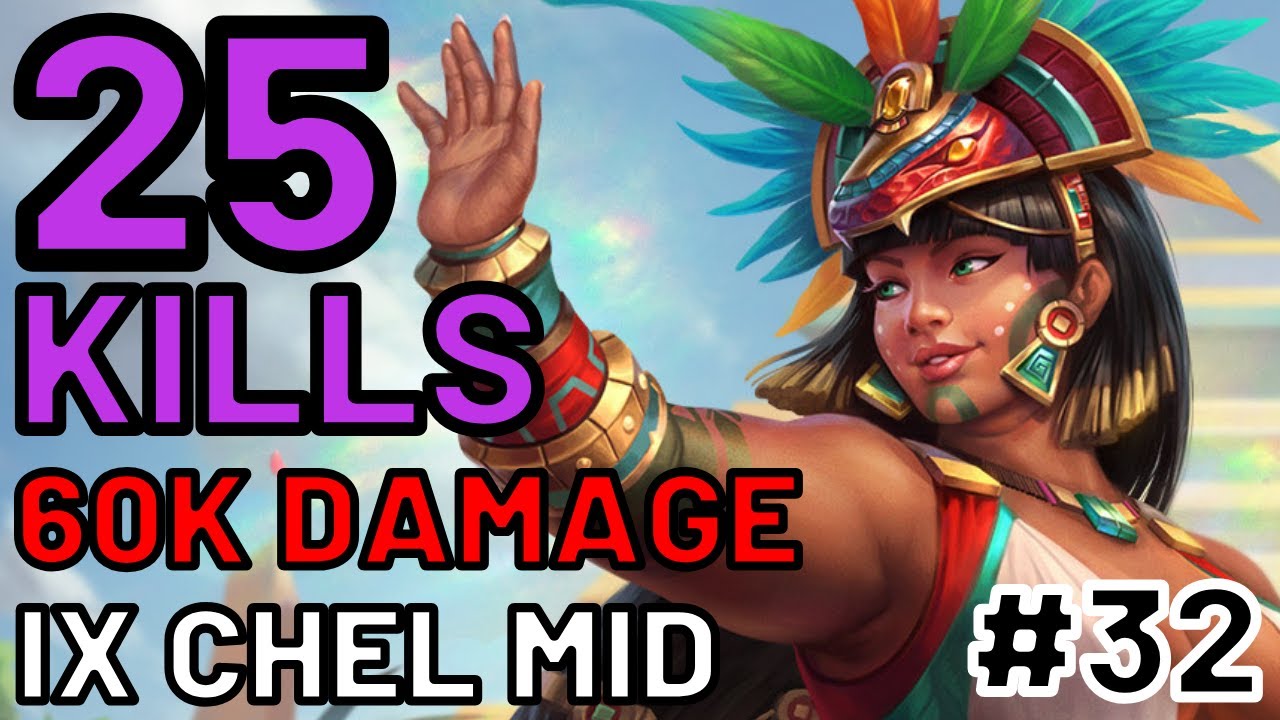 25 KILL 60K DAMAGE Ix Chel Mid Gameplay - SMITE Conquest Win #32 - YouTube
