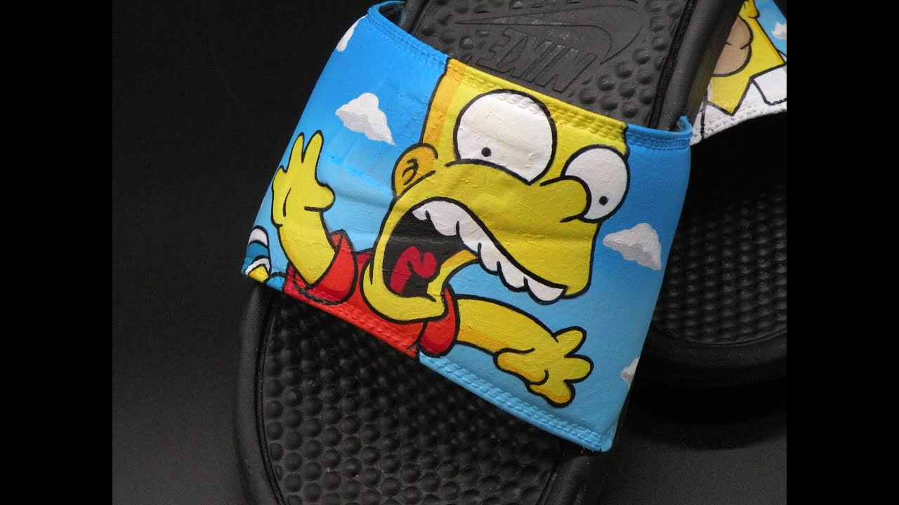 CUSTOM SIMPSONS NIKE SLIDES! - YouTube