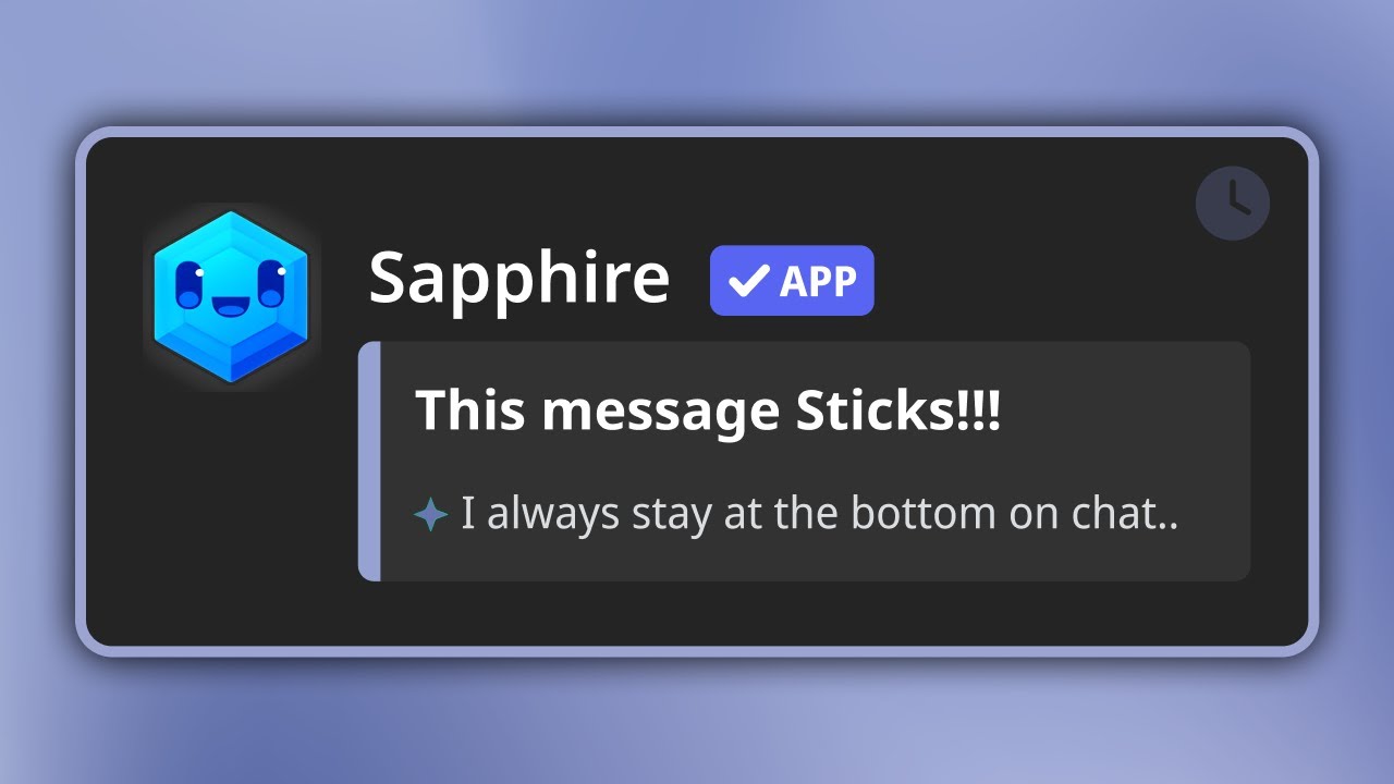 Sticky Messages using Sapphire.. - YouTube