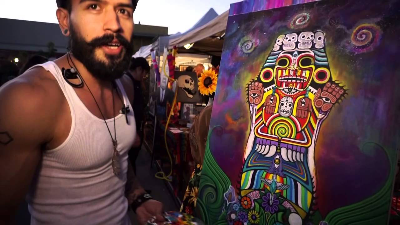 Smithsonian Latino Virtual Museum Artist Rah Azul painting SGH Dia de ...