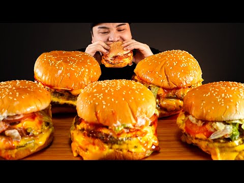 버거킹 빅사이즈 스태커3 와퍼 5개 먹방~~!! 리얼사운드  ASMR Mukbang(Eating Show)