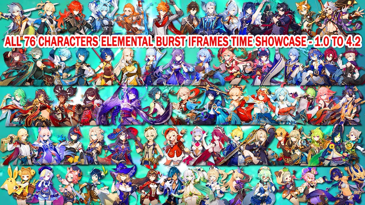 Genshin Impact - All 76 Characters Elemental Burst iFrames Time ...
