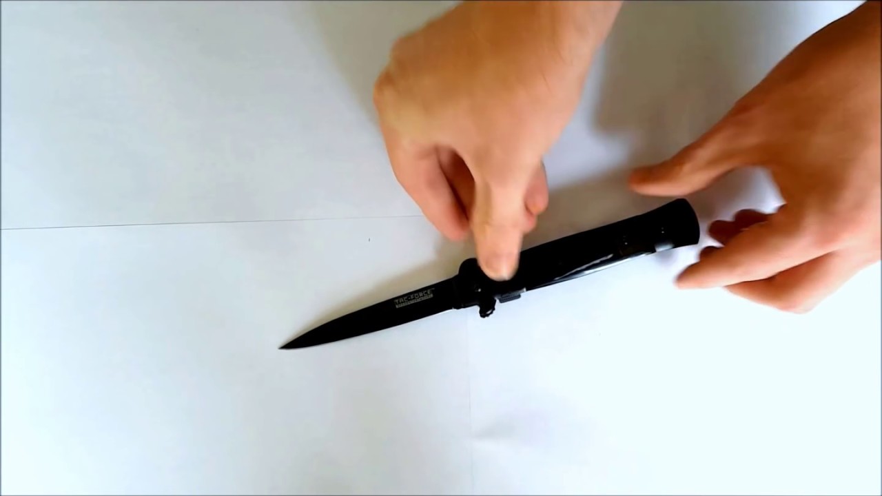 Black Stiletto Spring Knife TF 623BB Tac Force - YouTube