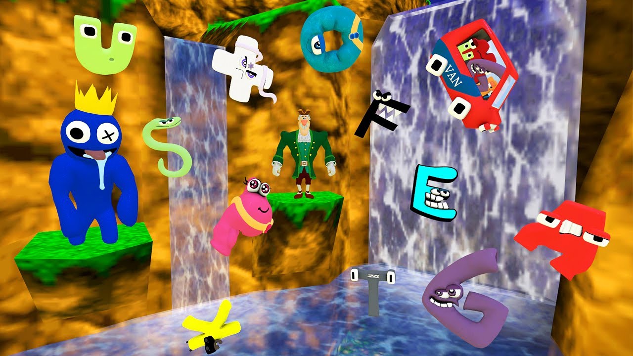 💦 WATERFALL ALL ALPHABET LORE (A-Z) SPARTAN KICKING DR LIVESEY RAINBOW ...