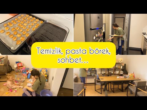 46I Temizlik Vlog // Süpürmeden yerleri sildim // Sabah 5 te kurabiye, kek yaptım #temizlik #vlog