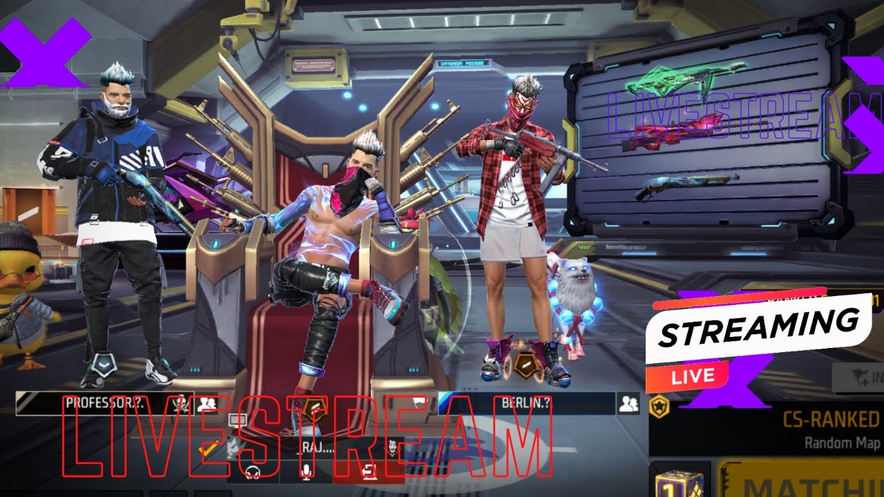 Gungru gaming Live Stream Garena free fire max cs ranked - YouTube