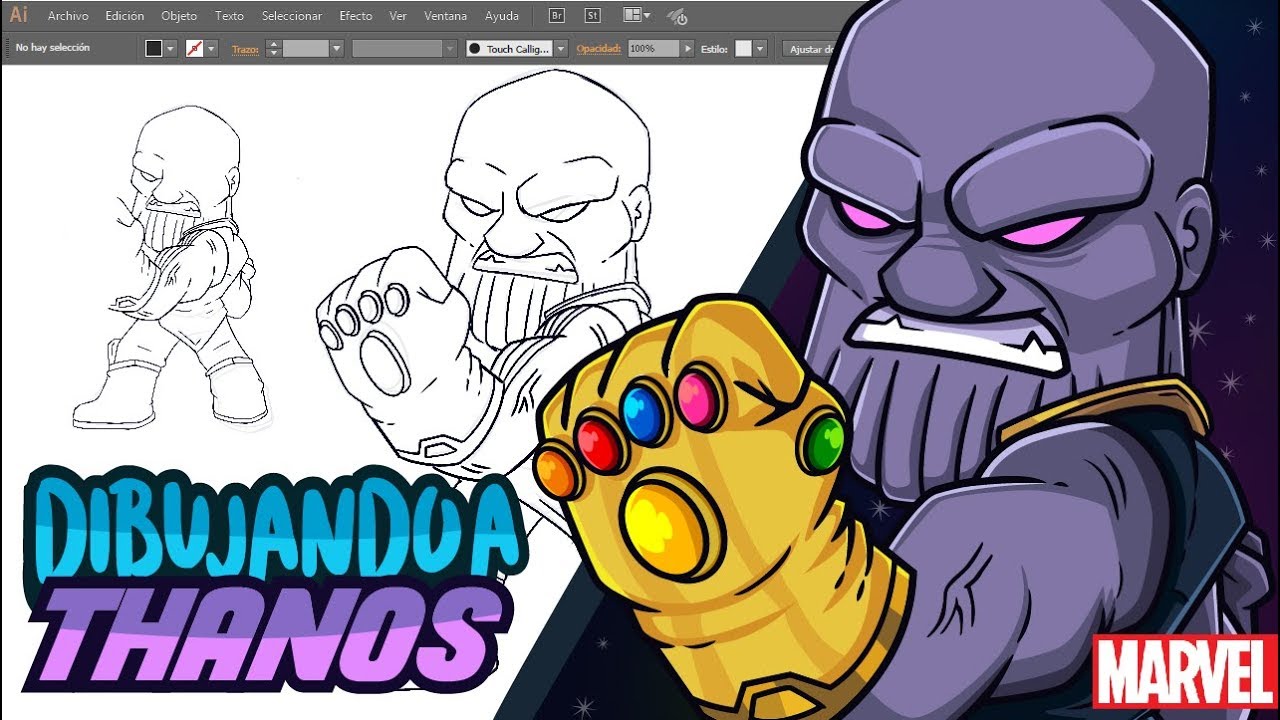 Como dibujar a Thanos - Avengers Infinity War Speed art - YouTube