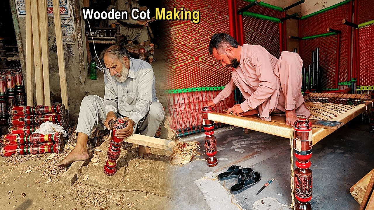 Beautifully Designed Amazing Wooden Cot Making Process || Artistic ...