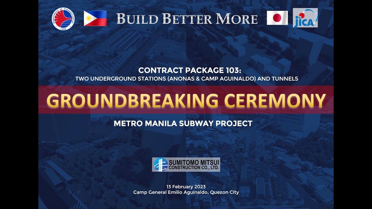 SMCC's Groundbreaking Ceremony for Metro Manila Subway Project Contract Package 103 - YouTube