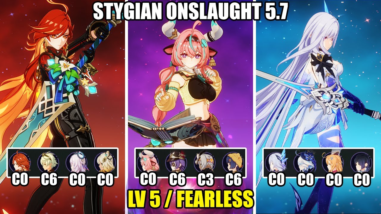 NEW End Game Stygian Onslaught 5.7 - Lv 5 Fearless F2P No Signature | Genshin Impact 【原神】 - YouTube