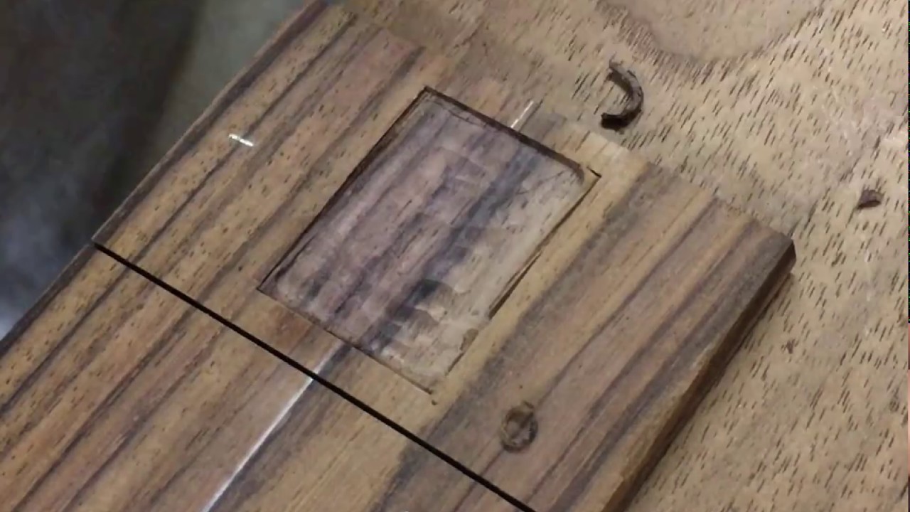 Chiseling for pearl block inlays on an '87 Gibson SG restoration - YouTube