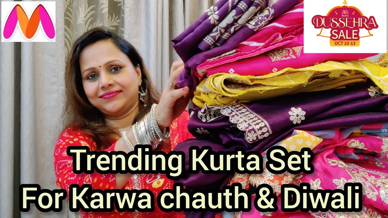 Karwa chauth & Diwali Special Trending Kurta Haul | Myntra Festive ...