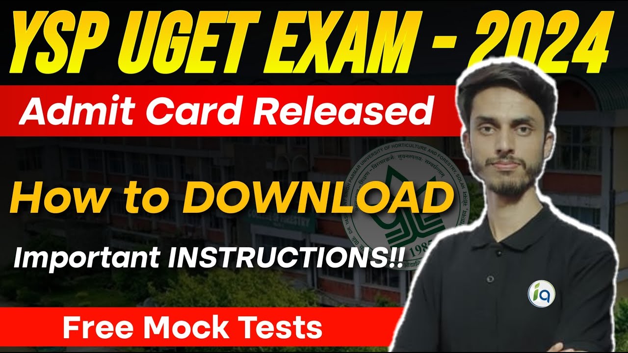 YSP UGET Exam 2024 Admit Card Released / Free Mock test / Important ...