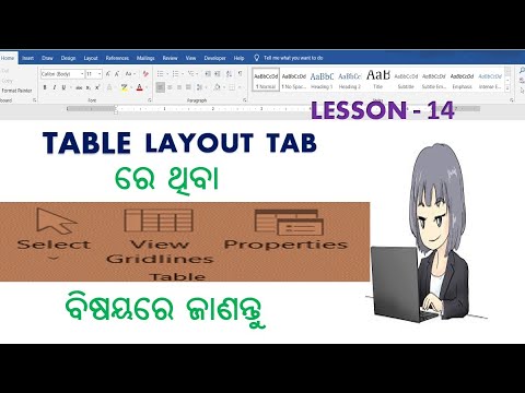 Table Layout Tab ରେ ଥିବା Select I View Gridlines & Properties Option ...