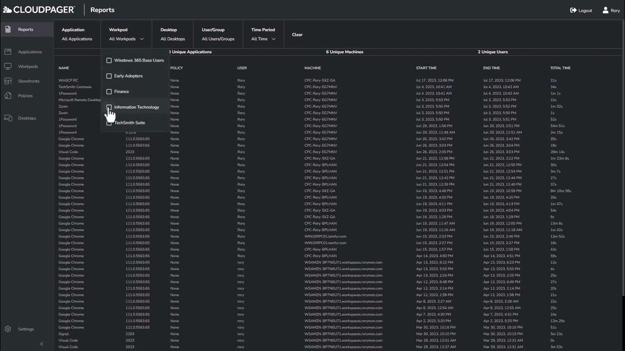 Cloudpager Reports - Application Usage Reporting Demonstration - YouTube