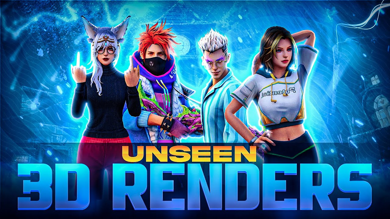 FREE FIRE UNSEEN 3D RENDERS PACK 🤯 FREE FIRE RENDER PACK - YouTube