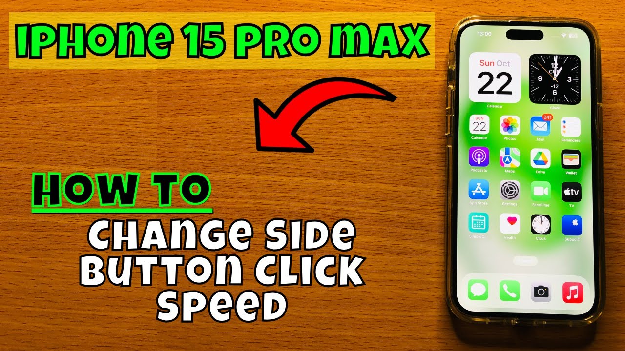 How to Change Side Button Click Speed iPhone 15 Pro Max - YouTube