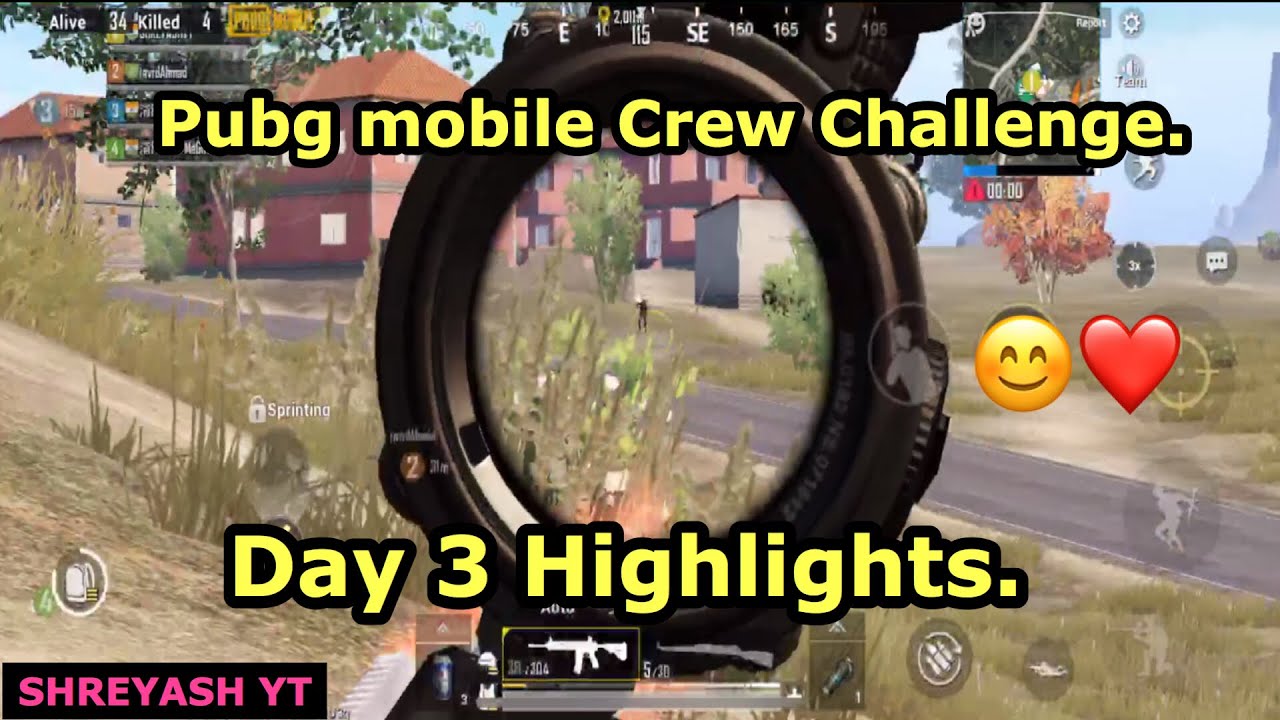 Crew Challenge - Day 3 Highlights | pubg mobile Crew Challenge gameplay ...