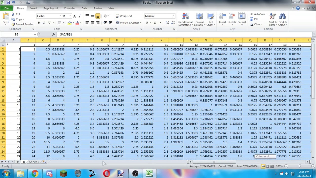 How to make an MDAS table in MS Excel 2010 - YouTube
