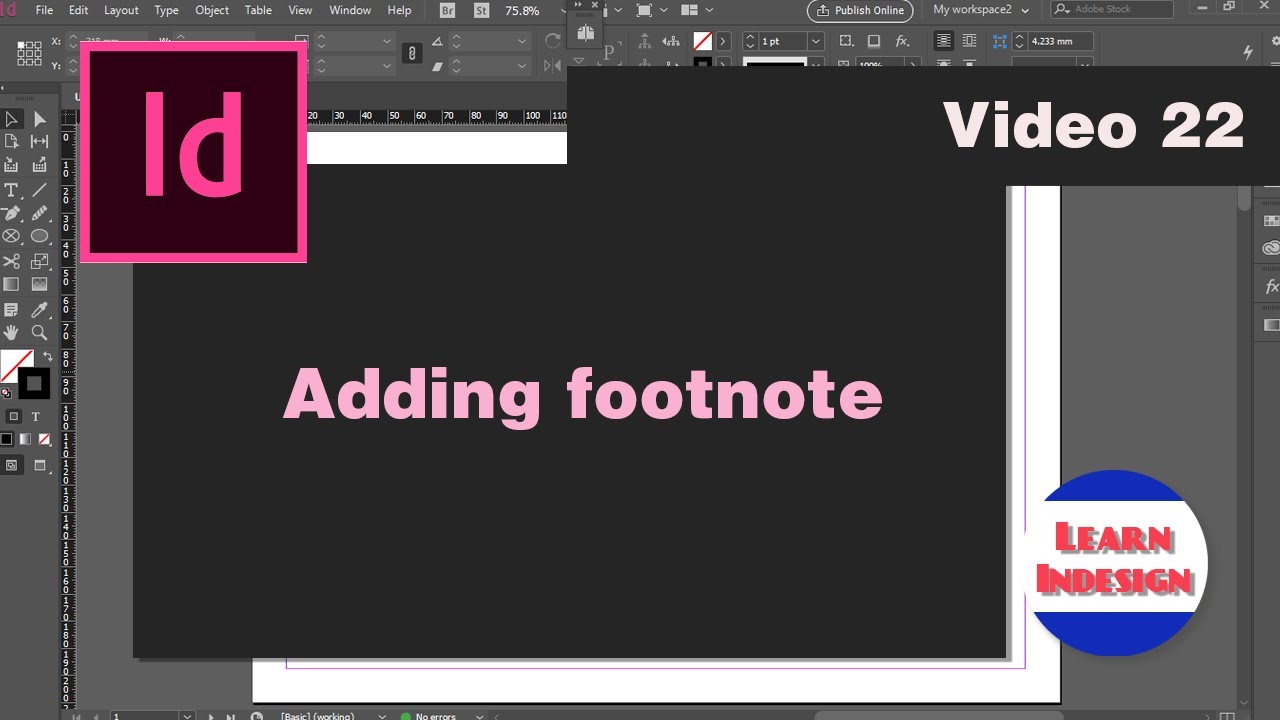 Video 22 - Adding footnote ( Indesign CC) - YouTube