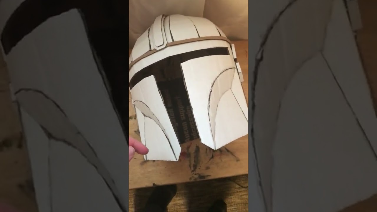 Cardboard Mandalorian Helmet homemade YouTube Cardboard Mandalorian Helmet homemade YouTube