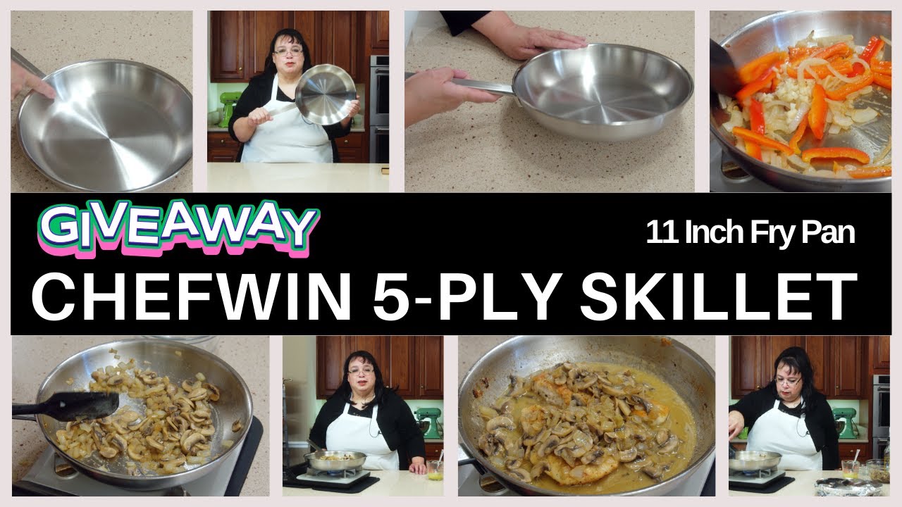 Cookware Giveaway! 🎉 CHEFWIN 5-Ply Stainless Steel Skillet | 11” Fry ...
