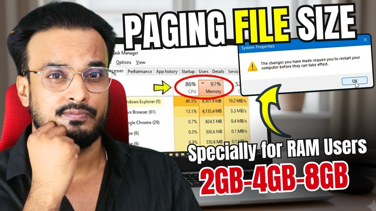 2GB, 4GB or 8GB RAM Users DO THIS NOW - RIght way of changing Paging ...