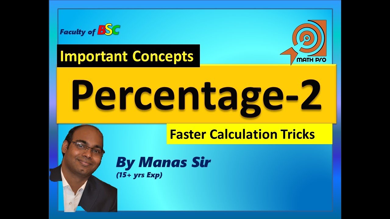 Percentage 2 Faster Calculation By MathPro By Manas Sir - YouTube