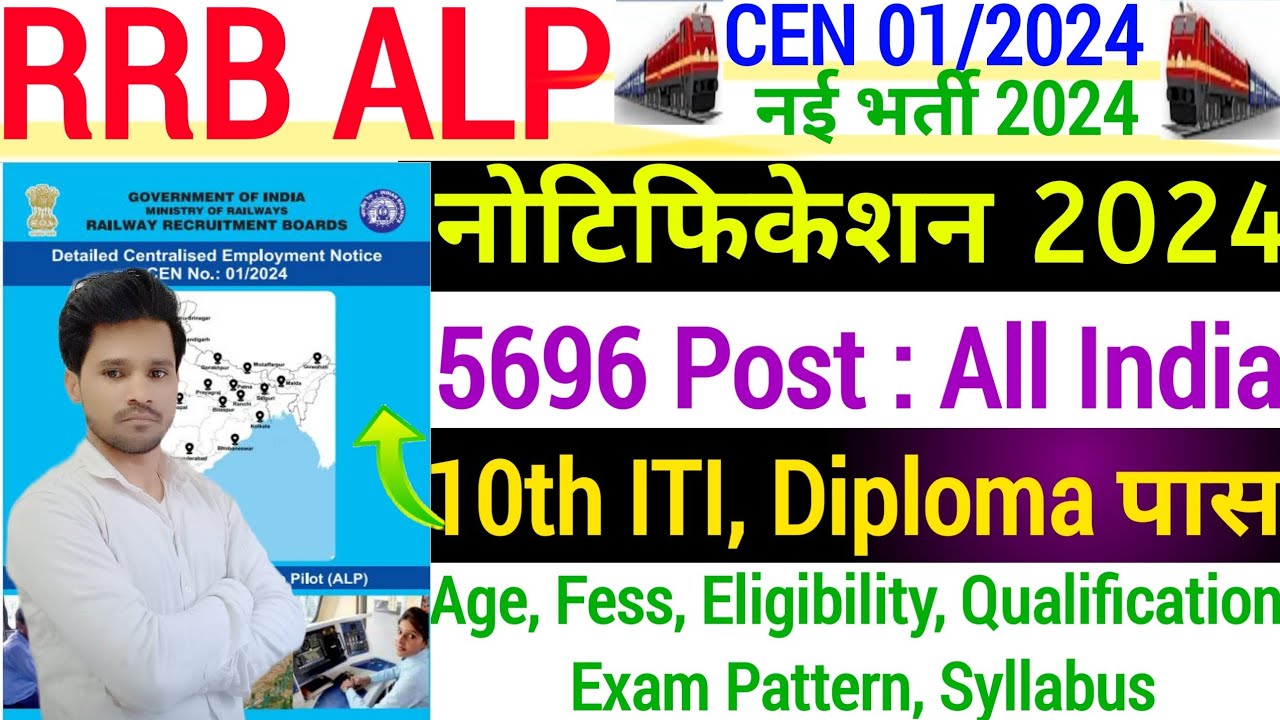 RRB ALP 5696 Post Recruitment Notification 2024 🔥 RRB ALP Notification ...
