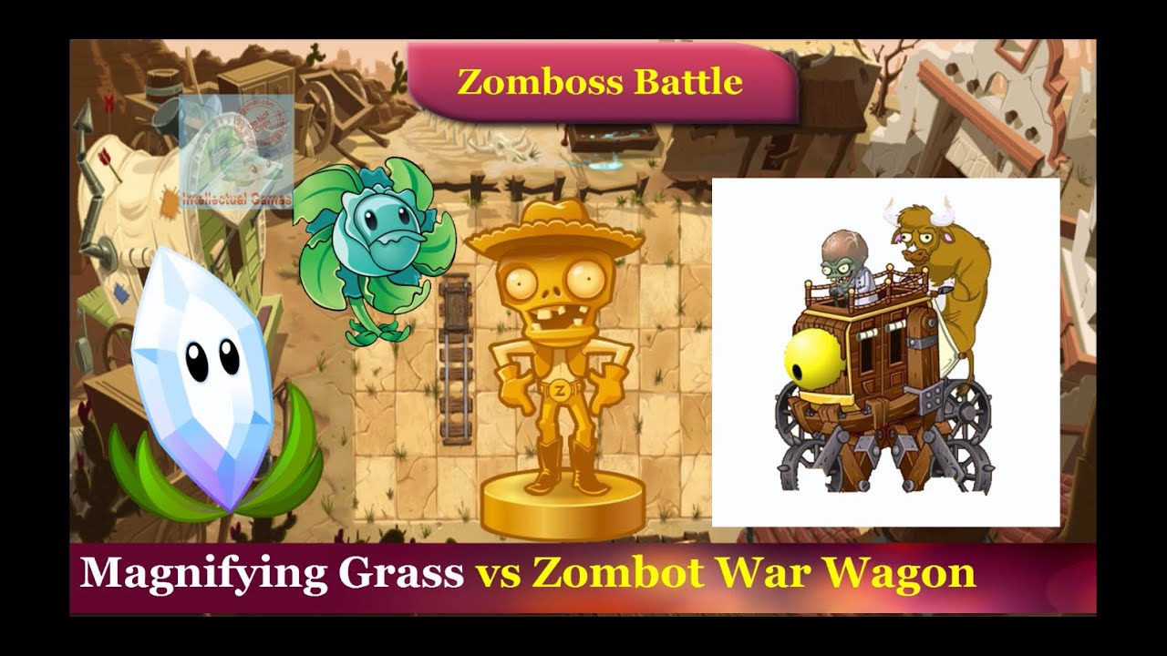 Plants vs Zombies 2 - Magnifying Grass vs Zombot War Wagon - YouTube