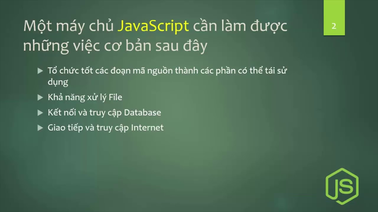 Bài 6: Hoạt động và nhiệm vụ của một máy chủ Javascript - YouTube