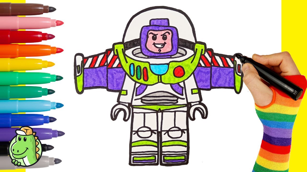 How to draw LEGO Buzz Lightyear from Toy Story - Easy Drawing for Kids ...