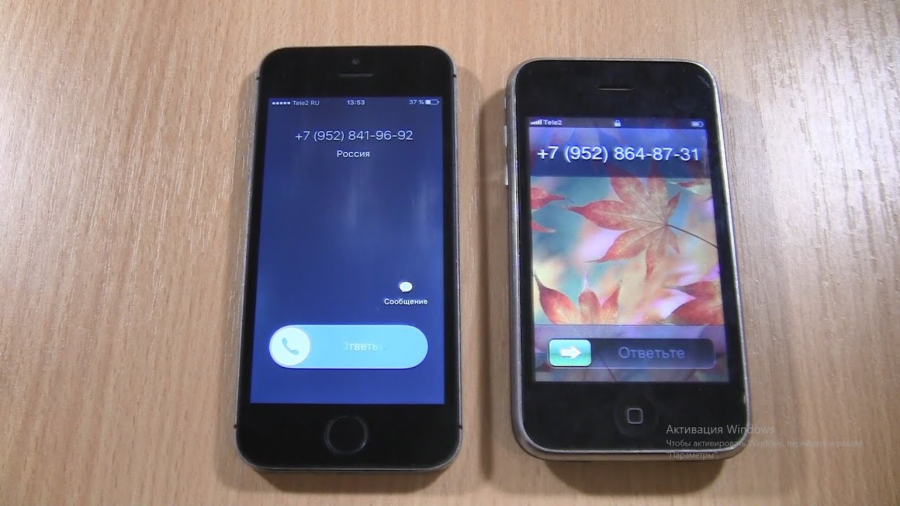 Iphone 5s vs Iphone 3G Double incoming Call - YouTube