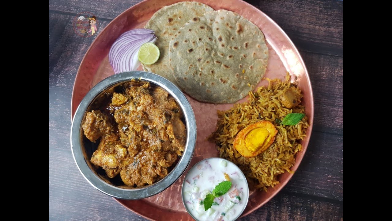 Chicken Thali | चिकन बिर्याणी | झणझणीत चिकन करी आणि भाकरी - YouTube