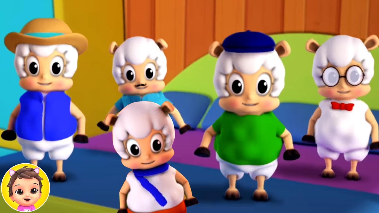 Five Little Sheep Jumping On The Bed, Nursery Rhyme And Kids Song - YouTube