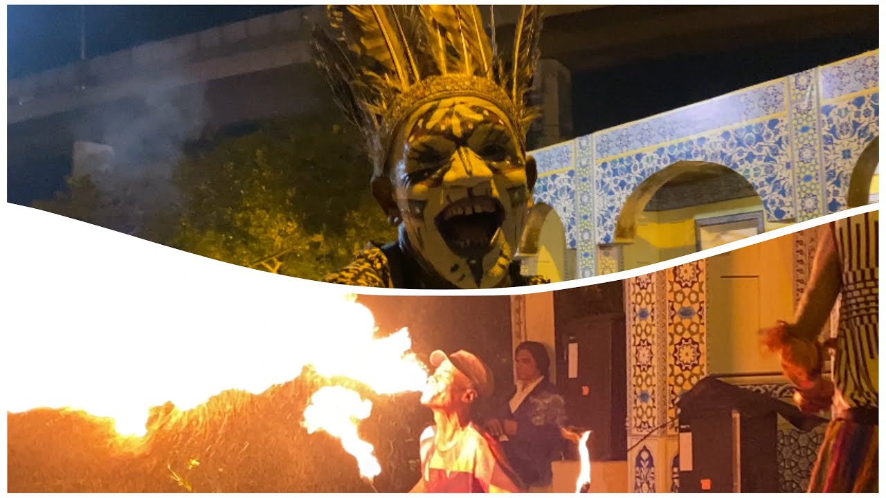 African traditional fire dance in balochi song at port grand - YouTube