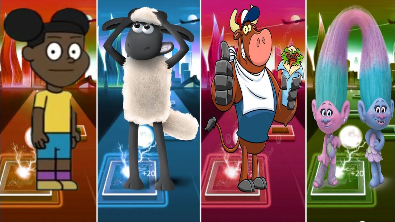 Amanda The Adventurer🆚Shaun The Sheep🆚FUNNY BULL🆚Trolls 3 Band Together ...
