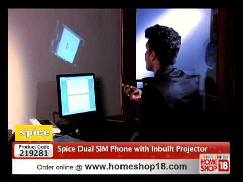 HomeShop18-Spice Dual SIM Phone with Inbuilt Projector Popkorn -M9000 ...