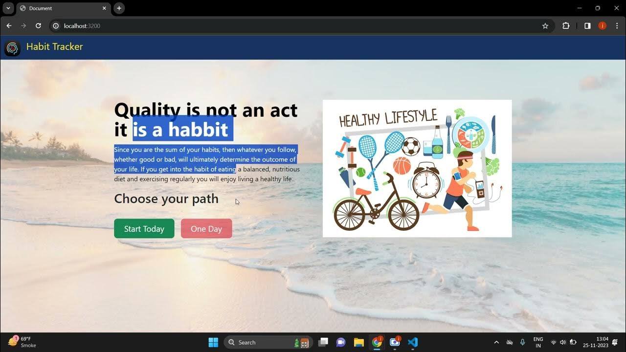habit tracker application using node js mvc pattern - YouTube