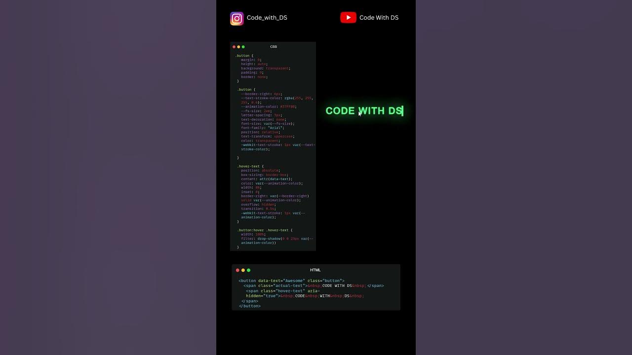 Awesome Text Hover Html Css Hover Cssanimation Coding Shorts Youtube 