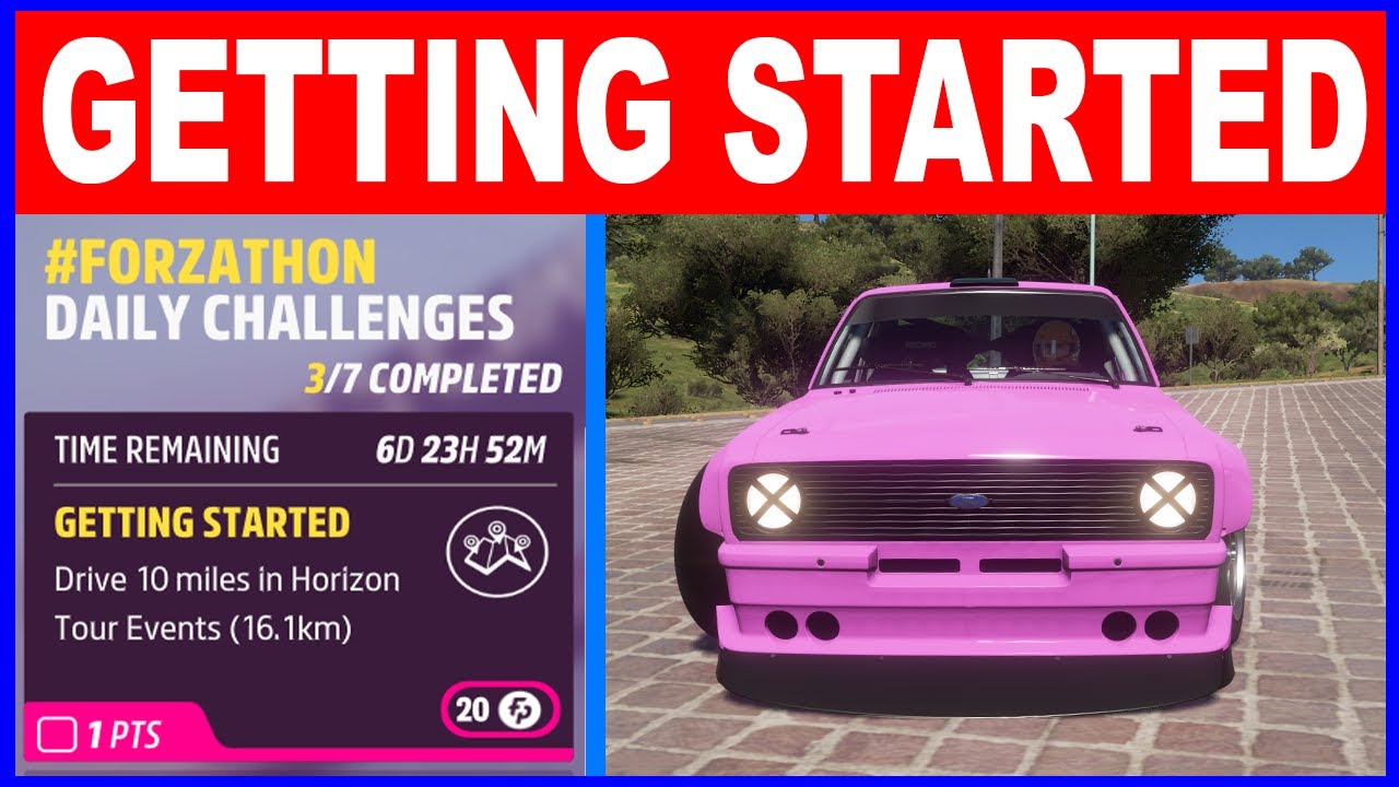 Forza Horizon 5 GETTING STARTED Forzathon Daily Challenges Drive 10 Miles in Horizon Tour Events ...