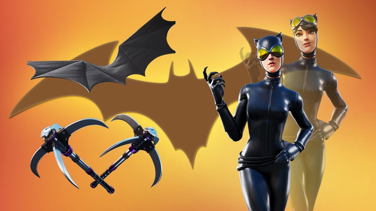 FORTNITE "CATWOMAN COMIC BOOK OUTFIT" Pickaxe "CATS CLAWS" Glider ...