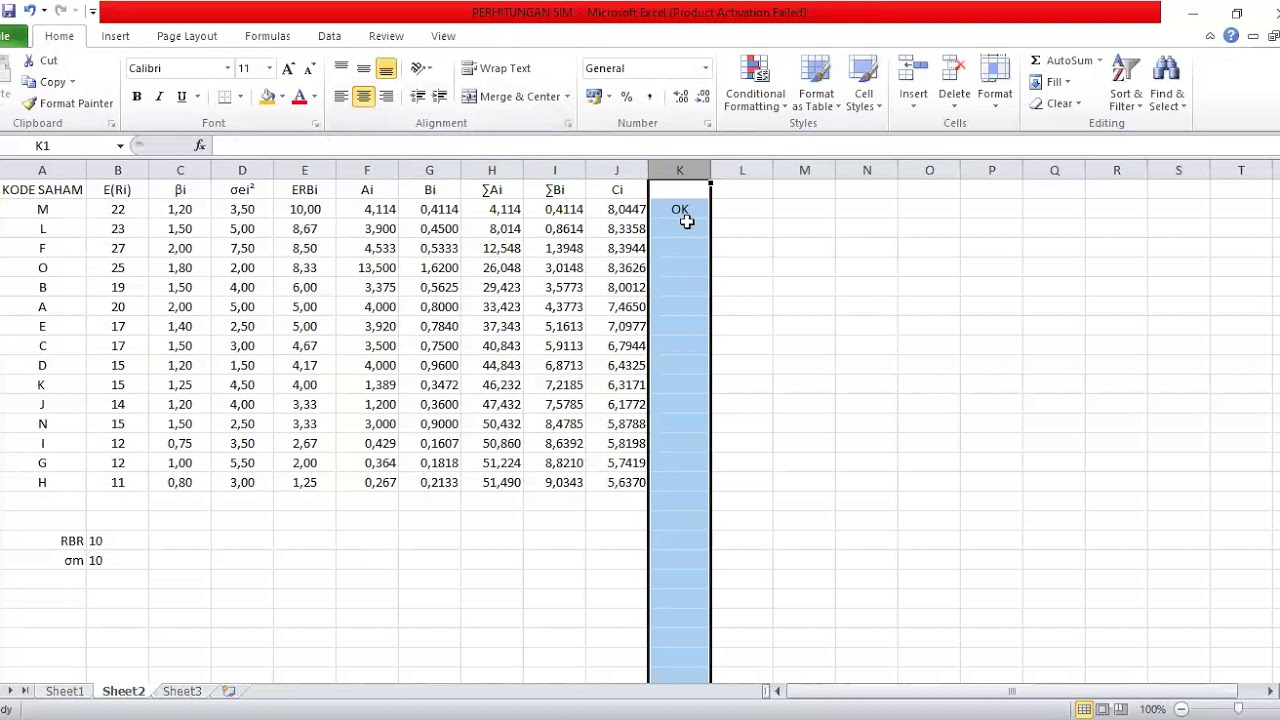 CONTOH PERHITUNGAN SINGLE INDEX MODEL - YouTube