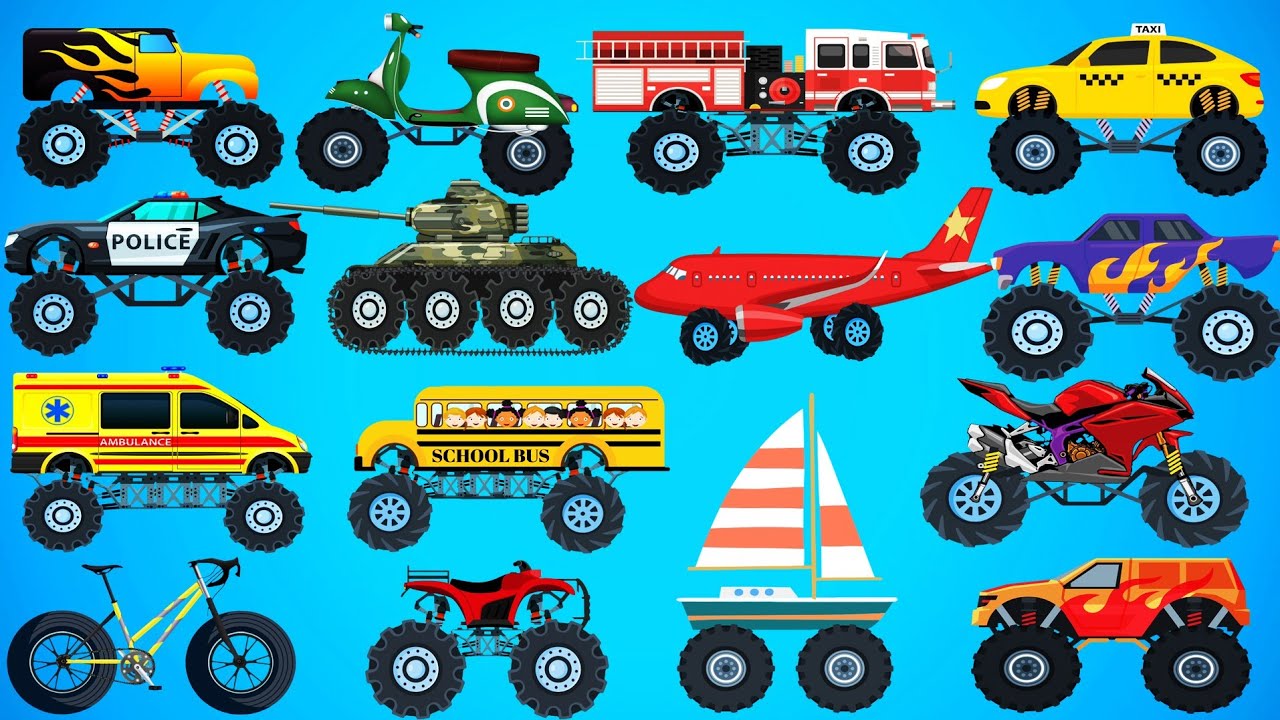 Monster Vehicles for Kids|Monster Vehicles Collection|English|Monster ...