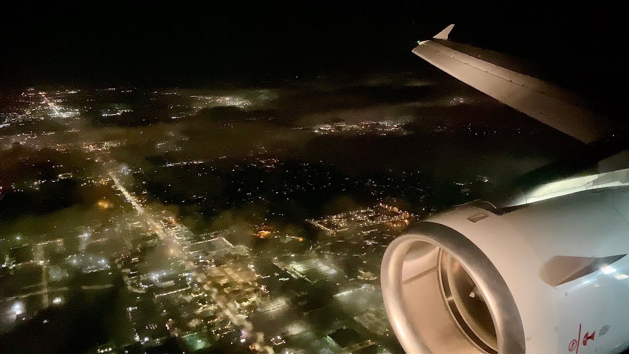 City Lights – Beautiful MCO Landing – American Airlines – Airbus A321 ...