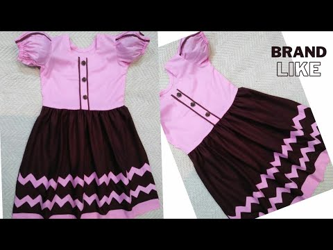 beautiful frock design cutting andstitching/new baby frock design with ...